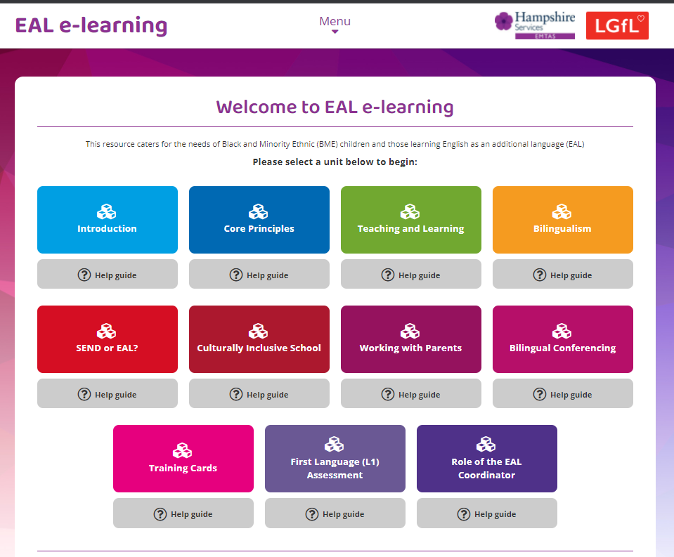 English as an Additional Language (EAL) LGfL Resources Updated